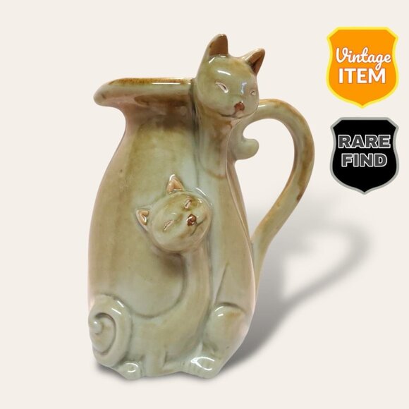 unknown | Accents | Vintage Two Loving Cats Art Pottery Glazed 6 2 Inch ...